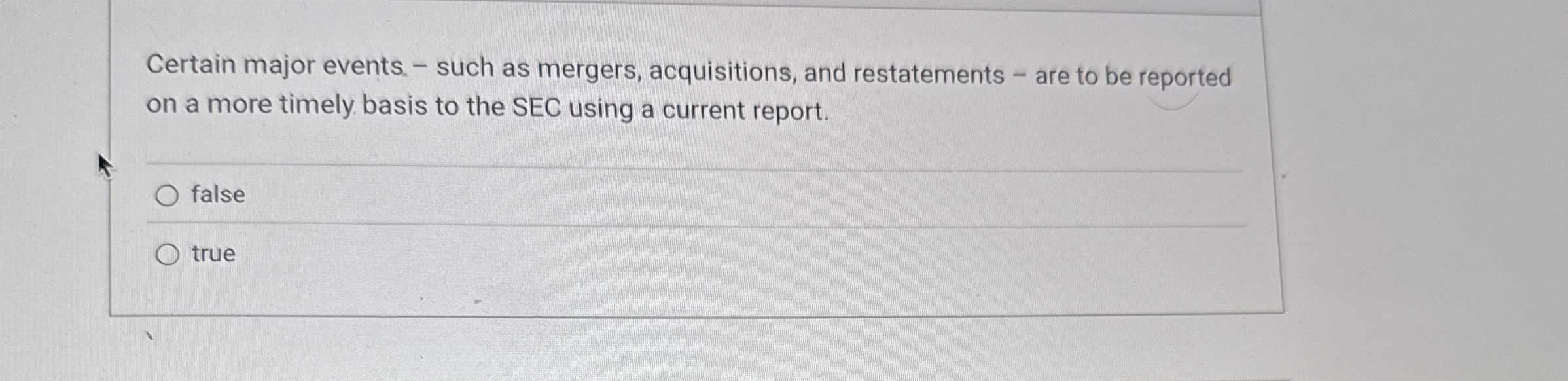 Solved Certain major events - ﻿such as mergers, | Chegg.com