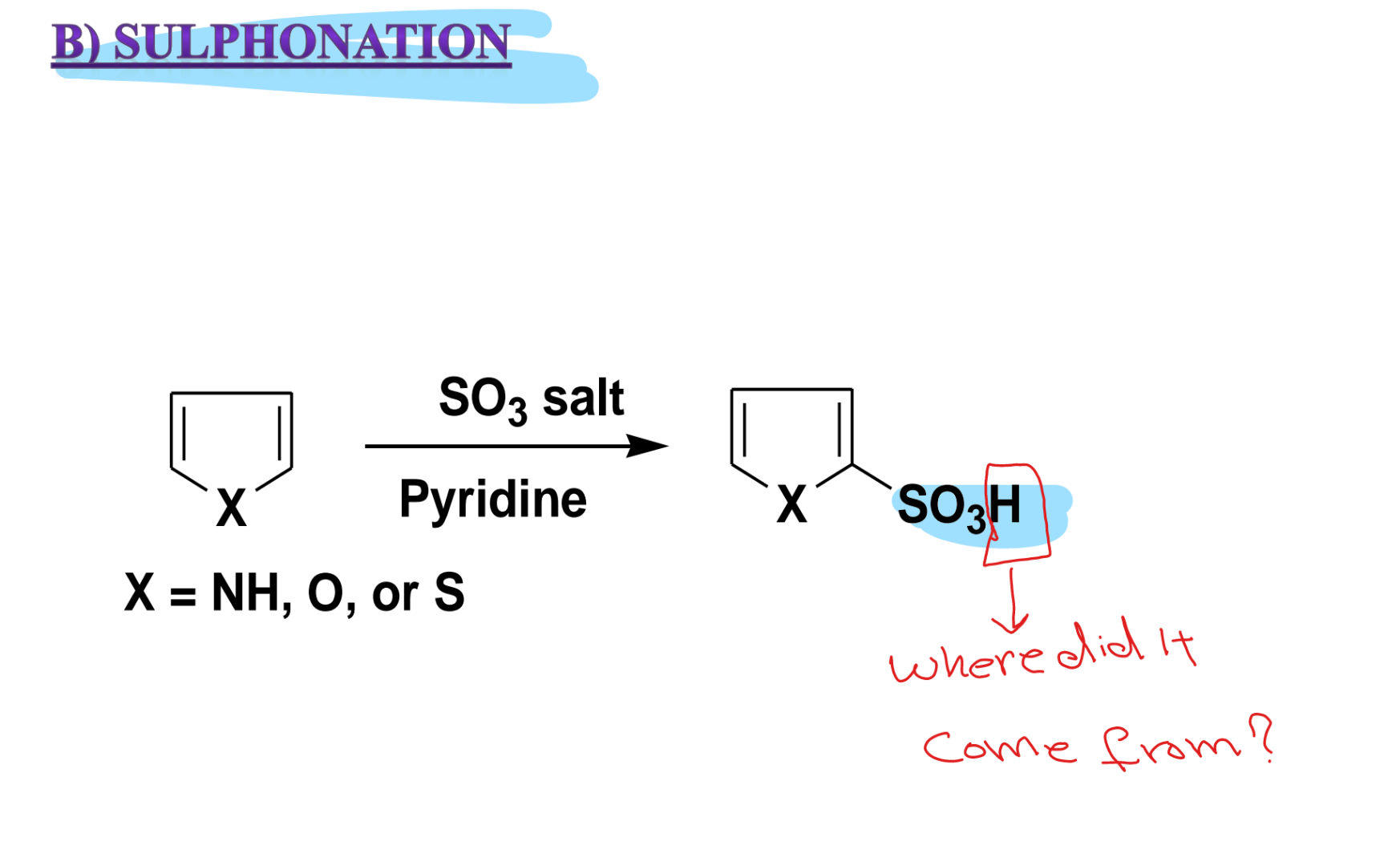 Solved Pyridine SO3 salt X=NH,O, or S | Chegg.com
