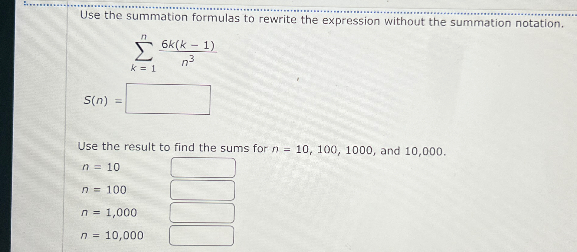 Solved Use the summation formulas to rewrite the expression | Chegg.com