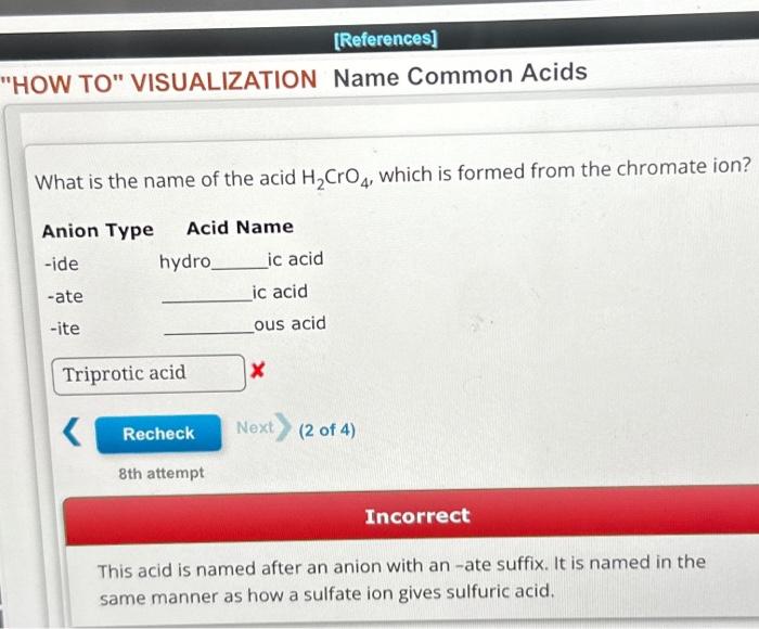 Solved What is the name of the acid H2CrO4, which is formed | Chegg.com