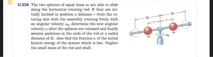 Solved 2r 3/228 The two spheres of equal mass m are able to | Chegg.com