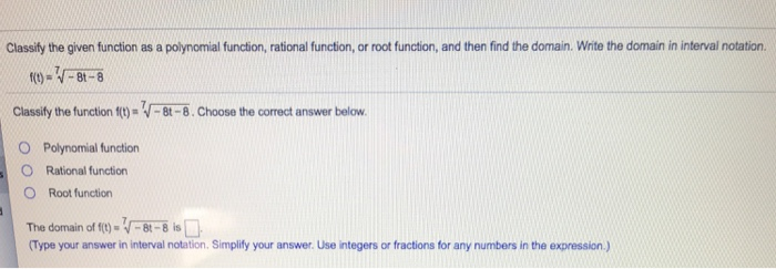 Solved Classify the given function as a polynomial function, | Chegg.com