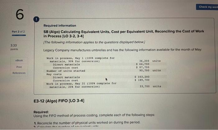 Solved Required information SB (Algo) Calculating Equivalent | Chegg.com