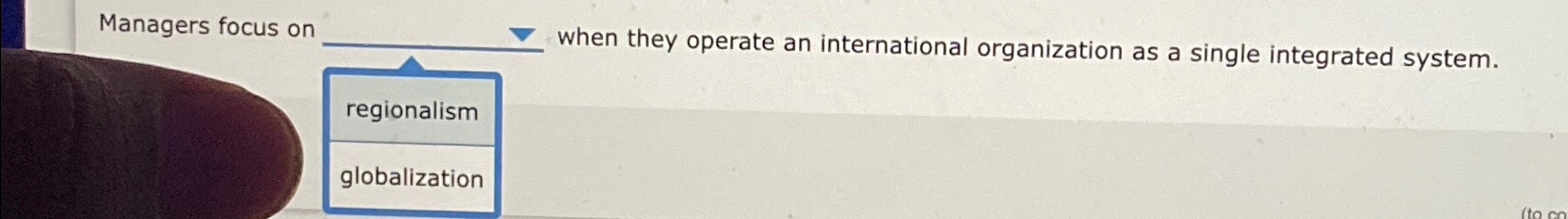 Solved Managers focus on when they operate an international | Chegg.com