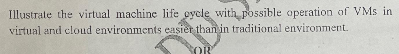 Solved Illustrate the virtual machine life eycle with | Chegg.com