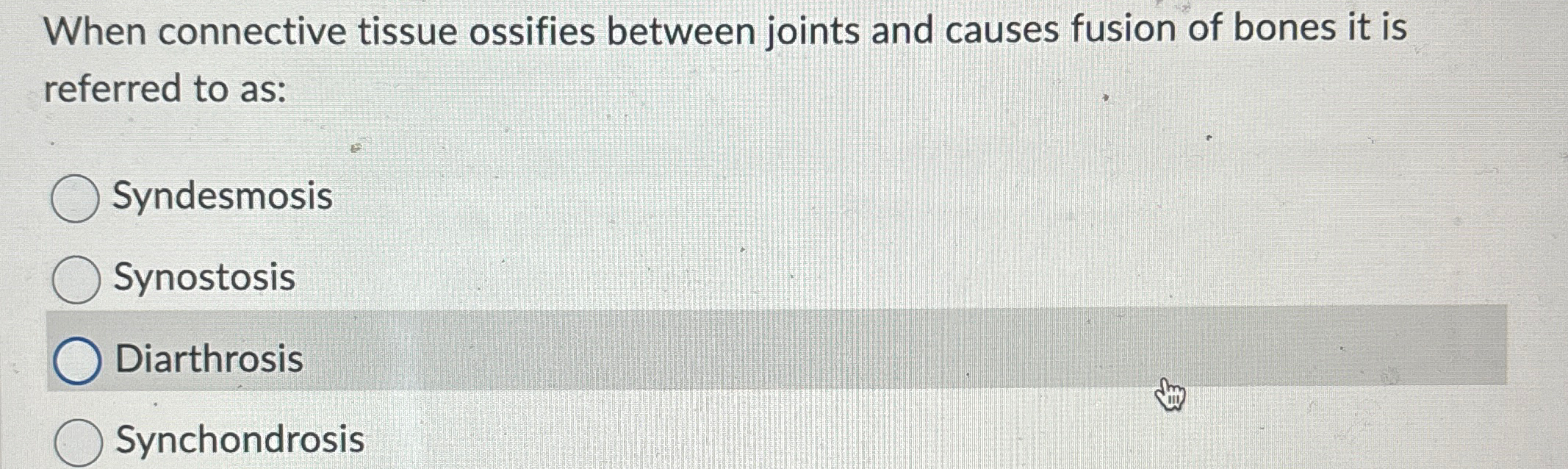 Solved When connective tissue ossifies between joints and | Chegg.com