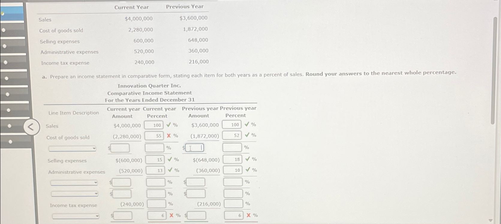 Solved \table[[,Current Year,Previous | Chegg.com