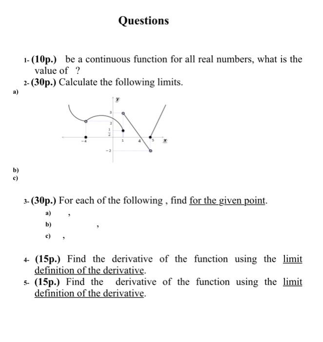 Solved 1-(10p.) be a continuous function for all real | Chegg.com
