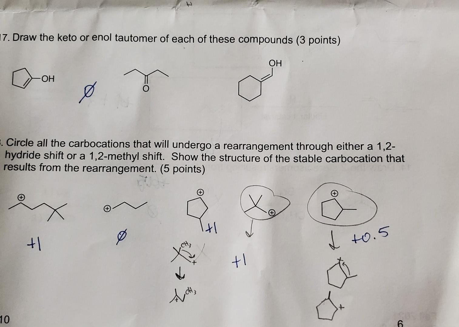 Solved 17. Draw the keto or enol tautomer of each of these | Chegg.com
