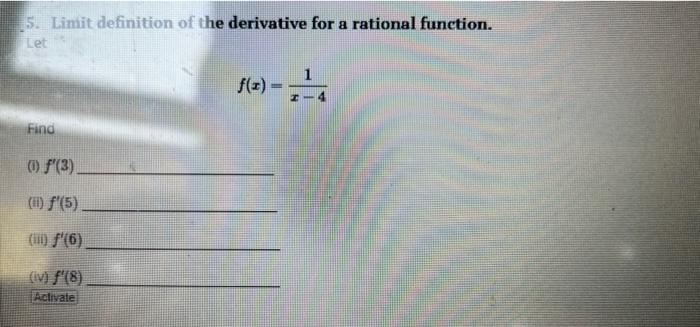 Solved limit definition of the derivative for a rational | Chegg.com