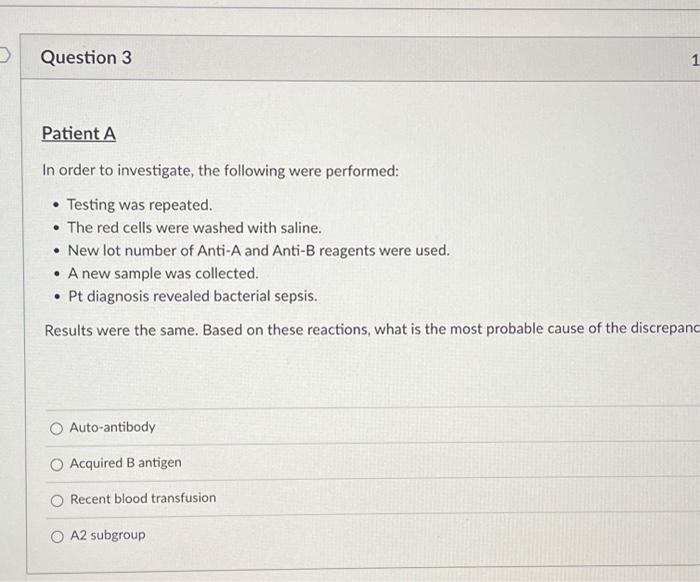 Solved Patient B Where is the discrepancy? The ABO | Chegg.com
