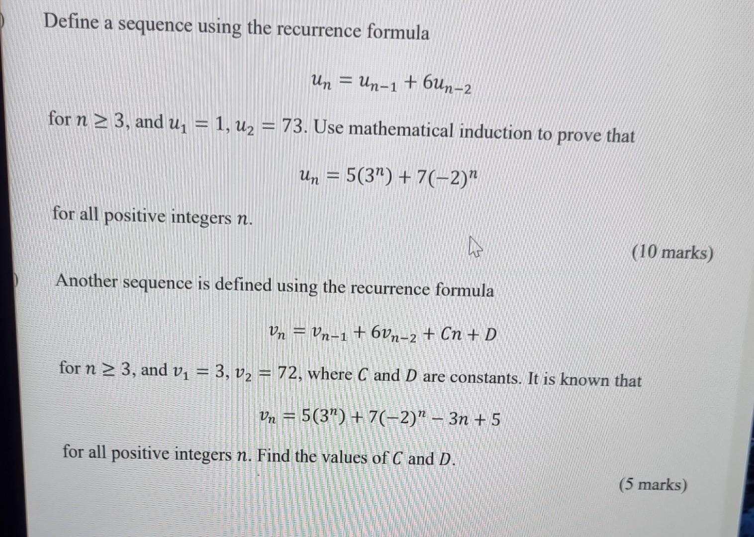 Solved Define A Sequence Using The Recurrence Formula 8202