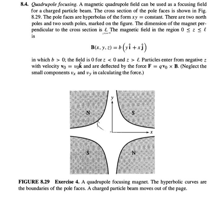 Solved 8.4. Quadrupole focusing. A magnetic quadrupole field | Chegg.com