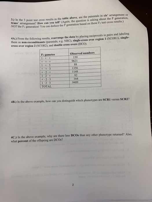 Solved 2.) Given the following table for a three-point test | Chegg.com