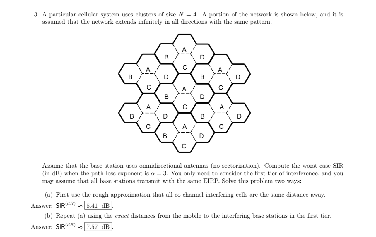 Solved A particular cellular system uses clusters of size | Chegg.com