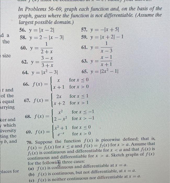 Solved In Problems 56-69, graph each function and, on the | Chegg.com