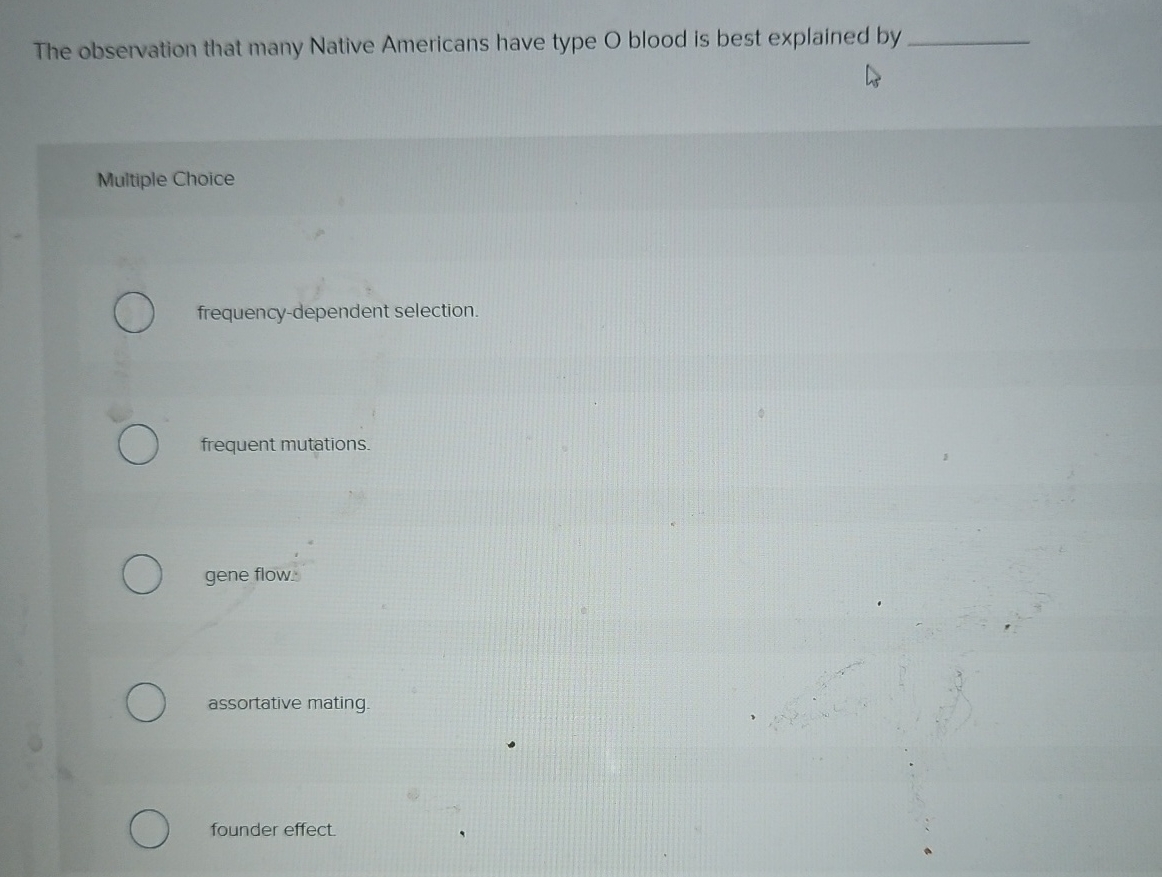 Solved The observation that many Native Americans have type | Chegg.com
