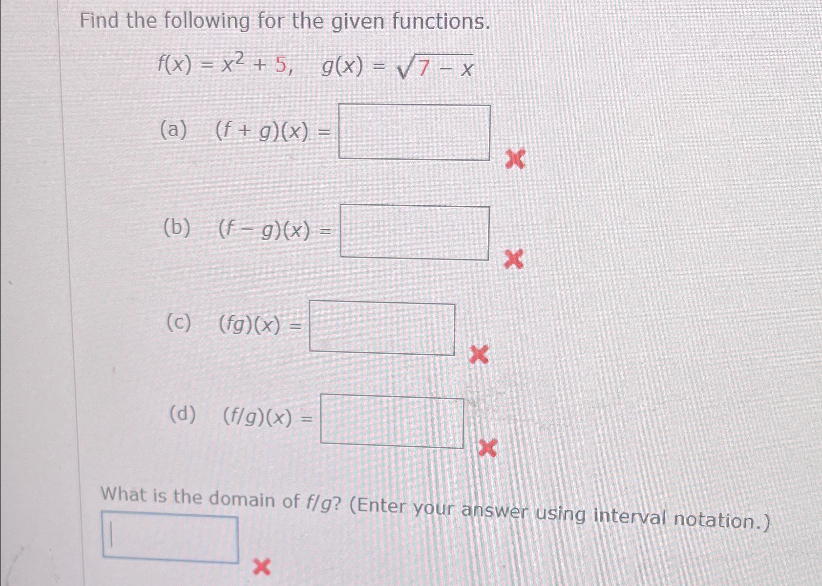 Solved Find the following for the given | Chegg.com