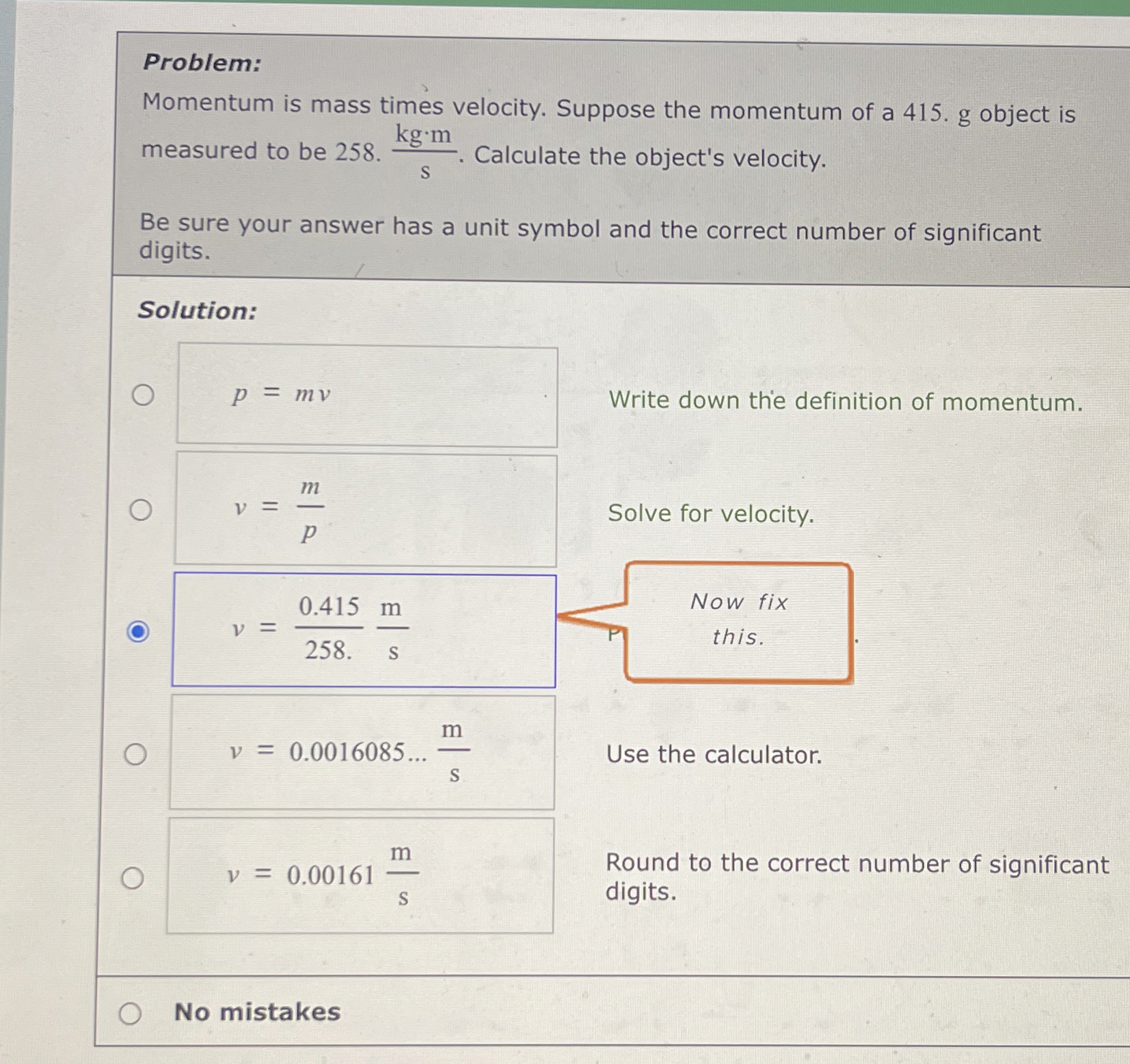 Solved Problem:Momentum is mass times velocity. Suppose the | Chegg.com