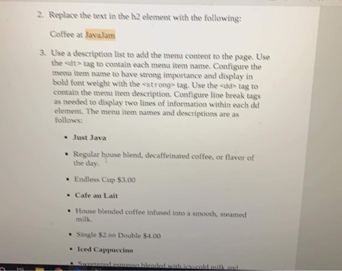 Solved JavaJam Coffee House Use the JavaJam Coffee House | Chegg.com