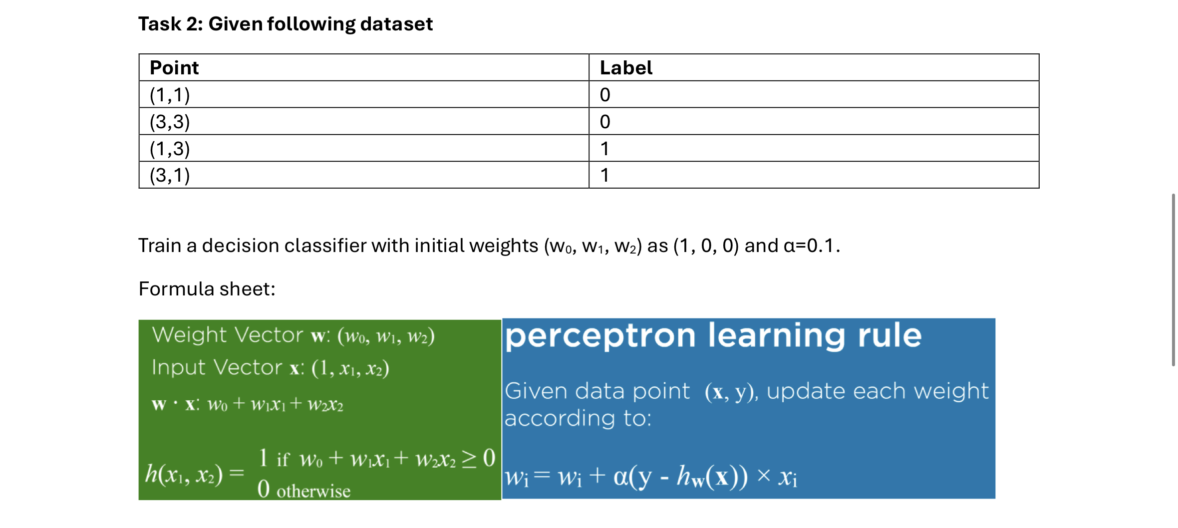 Solved Task 2: Given following | Chegg.com