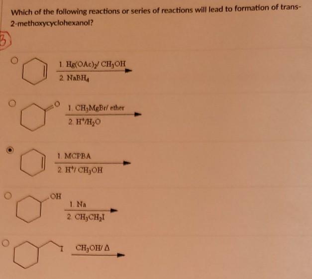 Solved Which of the following reactions or series of | Chegg.com