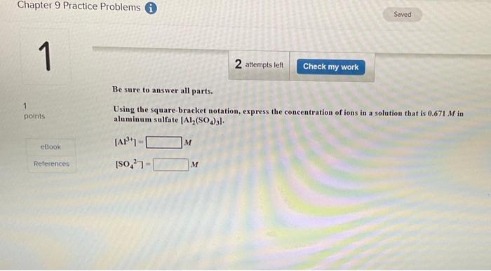 Solved Be sure to answer all parts. Using the square-bracket | Chegg.com