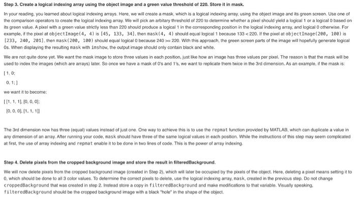 Solved Mini-Project 5: Green Screen In this mini-project, | Chegg.com