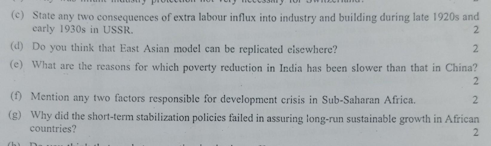 Solved (c) State any two consequences of extra labour influx | Chegg.com