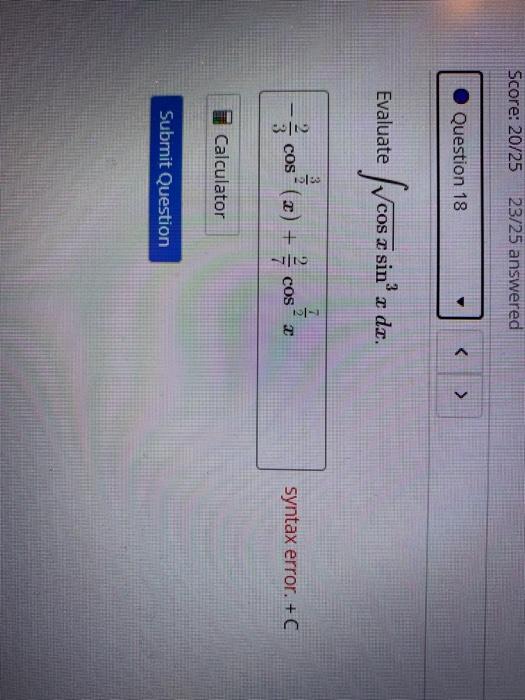 Solved Score: 20/25 23/25 answered Question 18 | Chegg.com