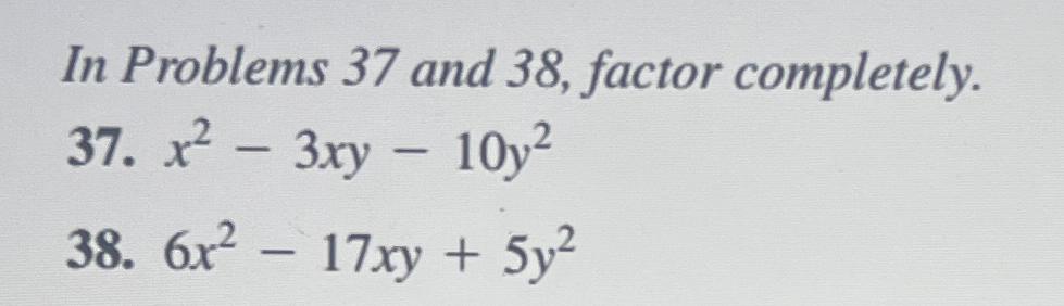 Solved In Problems 37 ﻿and 38, ﻿factor | Chegg.com