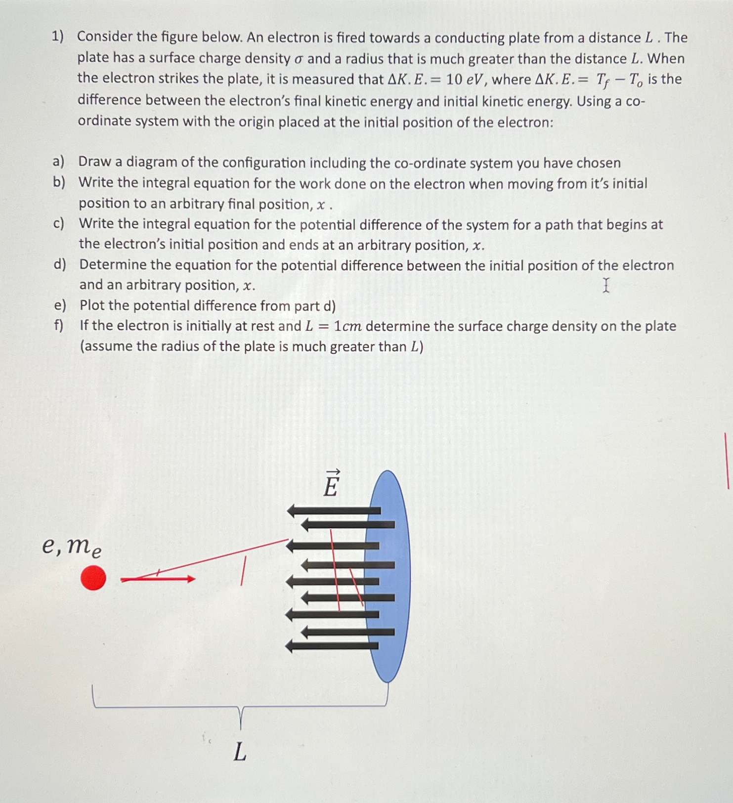 Solved Consider the figure below. An electron is fired | Chegg.com