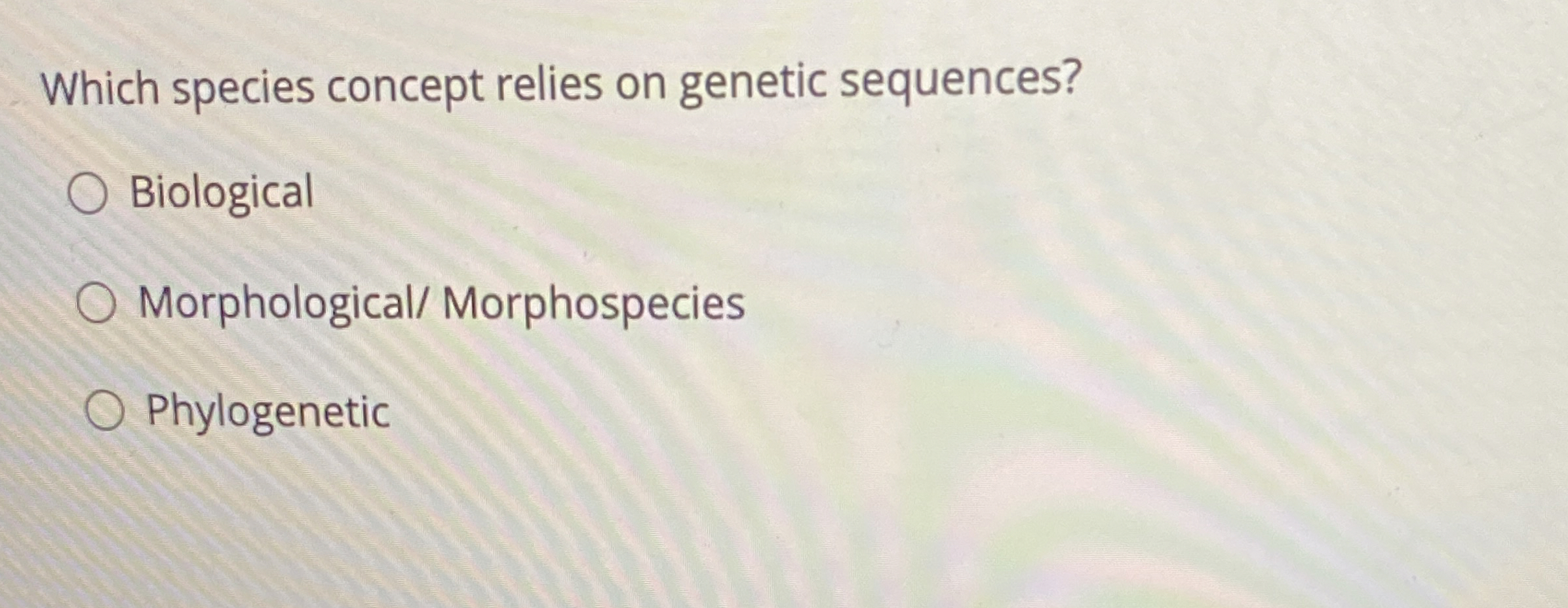 Solved Which species concept relies on genetic | Chegg.com