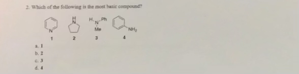 Solved Which of the following is the most basic | Chegg.com