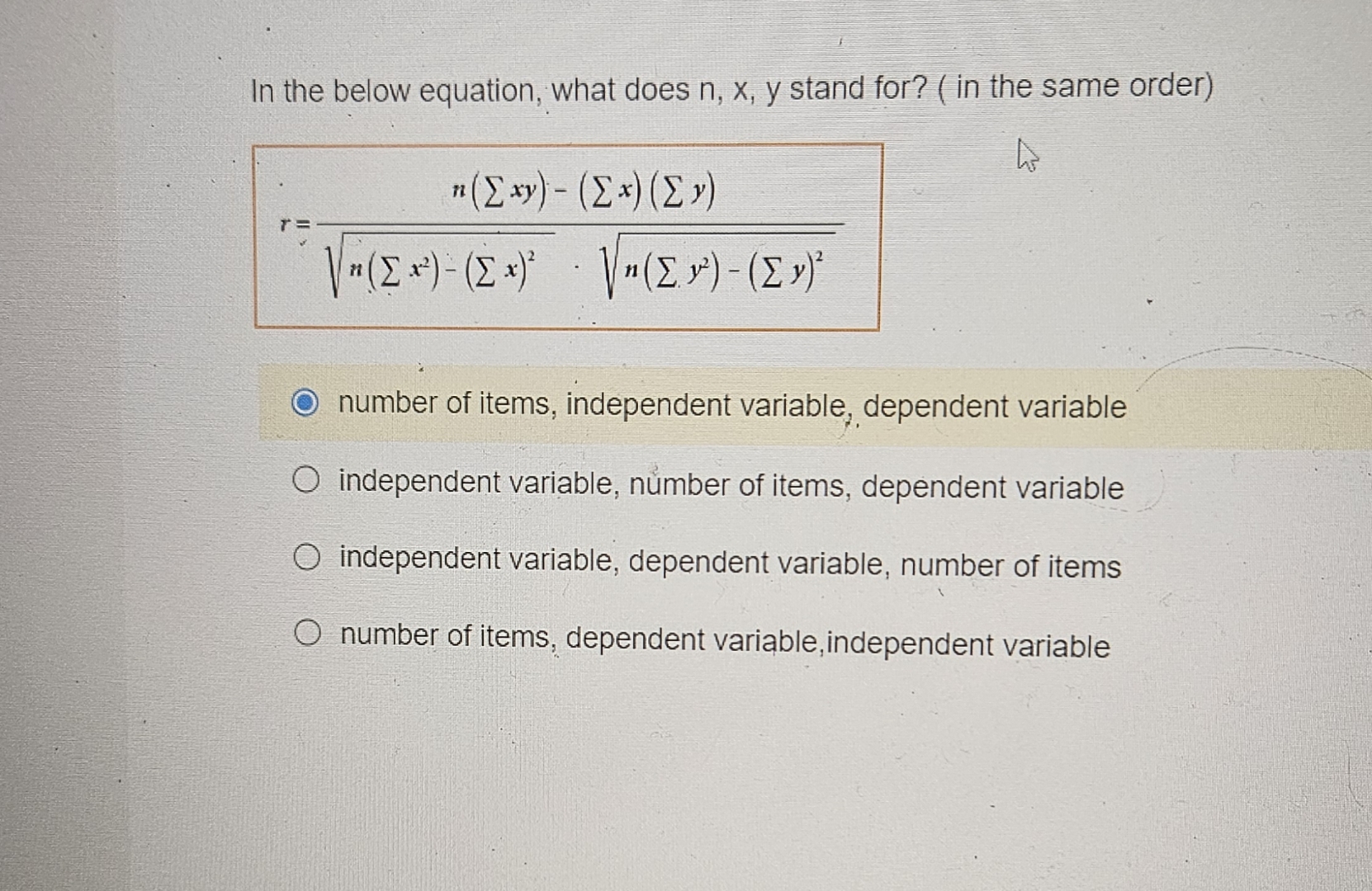 In the below equation, what does n,x,y ﻿stand for? | Chegg.com