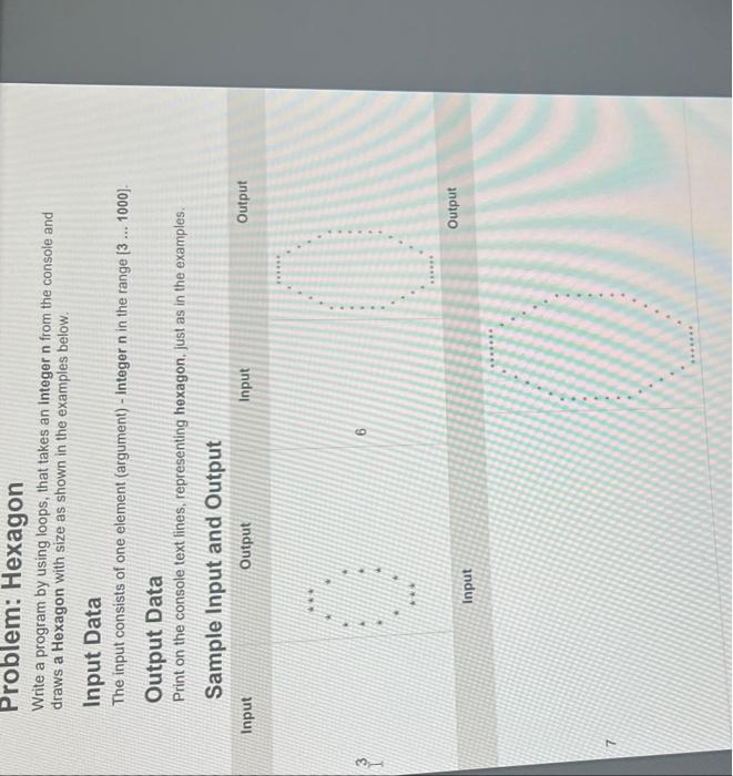 Solved Problem: Hexagon Write a program by using loops, that | Chegg.com