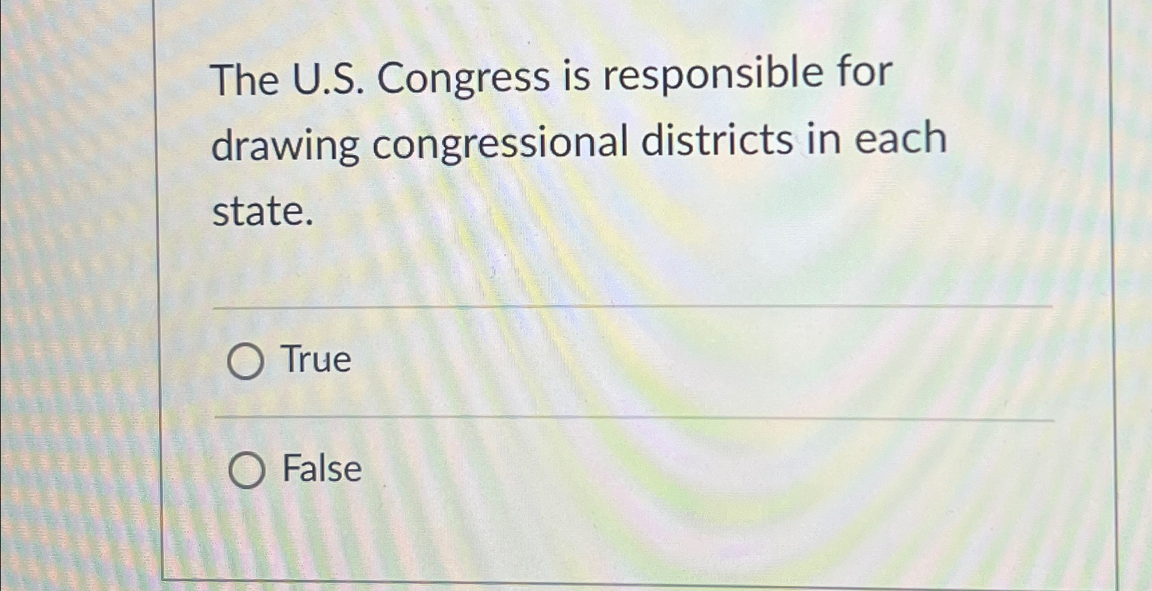 Solved The U.S. ﻿Congress is responsible for drawing | Chegg.com