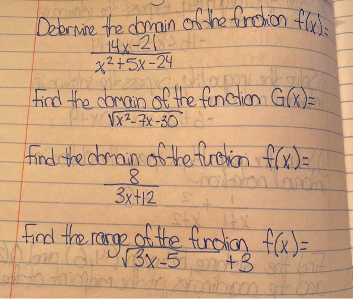 Solved Determine the domain of the findion f(x)= 14x 21 de | Chegg.com
