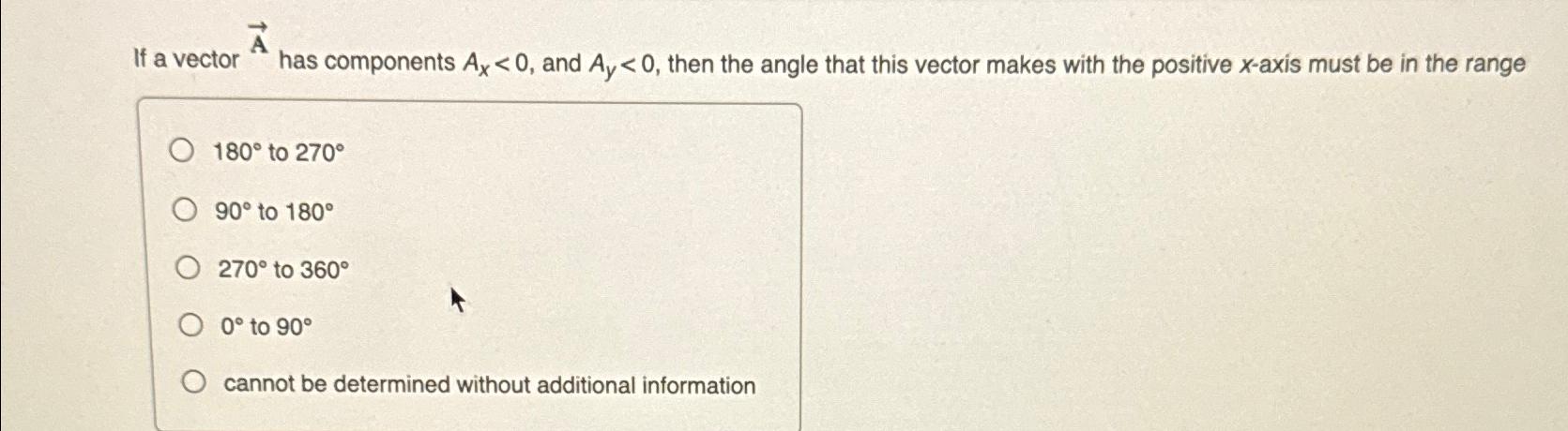 Solved If a vector vec(A) ﻿has components Ax