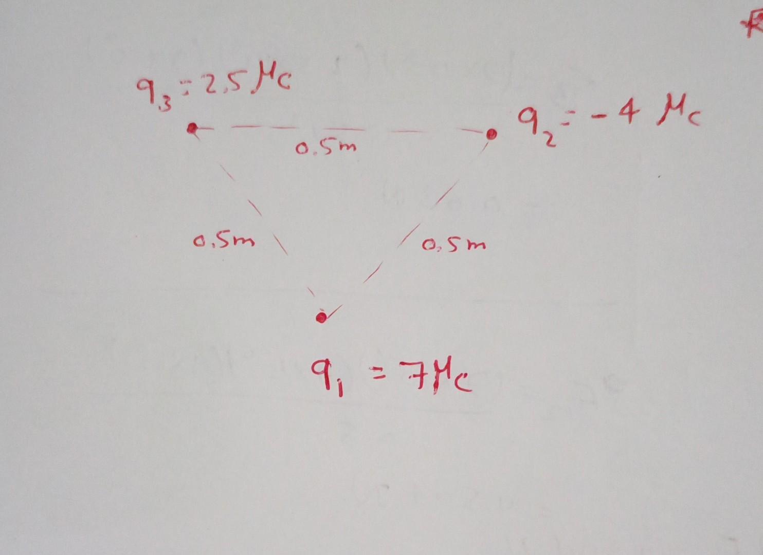 Solved q3=2.5μc0.5m−.9q2=−4μc0.5mq1=7μc | Chegg.com