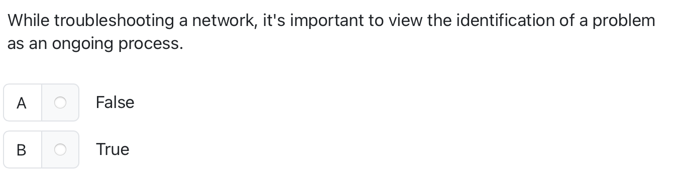 Solved While troubleshooting a network, it's important to | Chegg.com