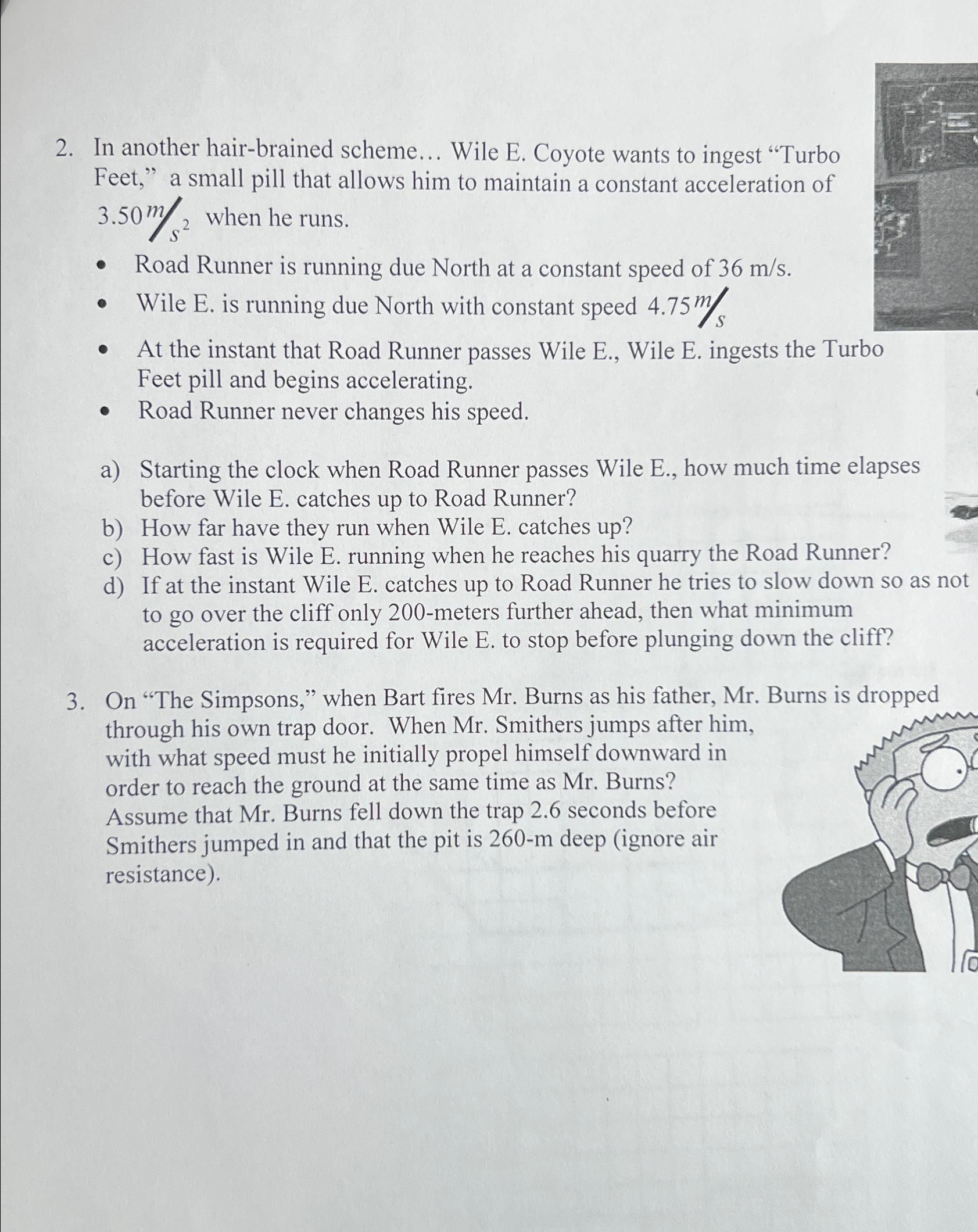 Solved In another hair-brained scheme... Wile E. ﻿Coyote | Chegg.com