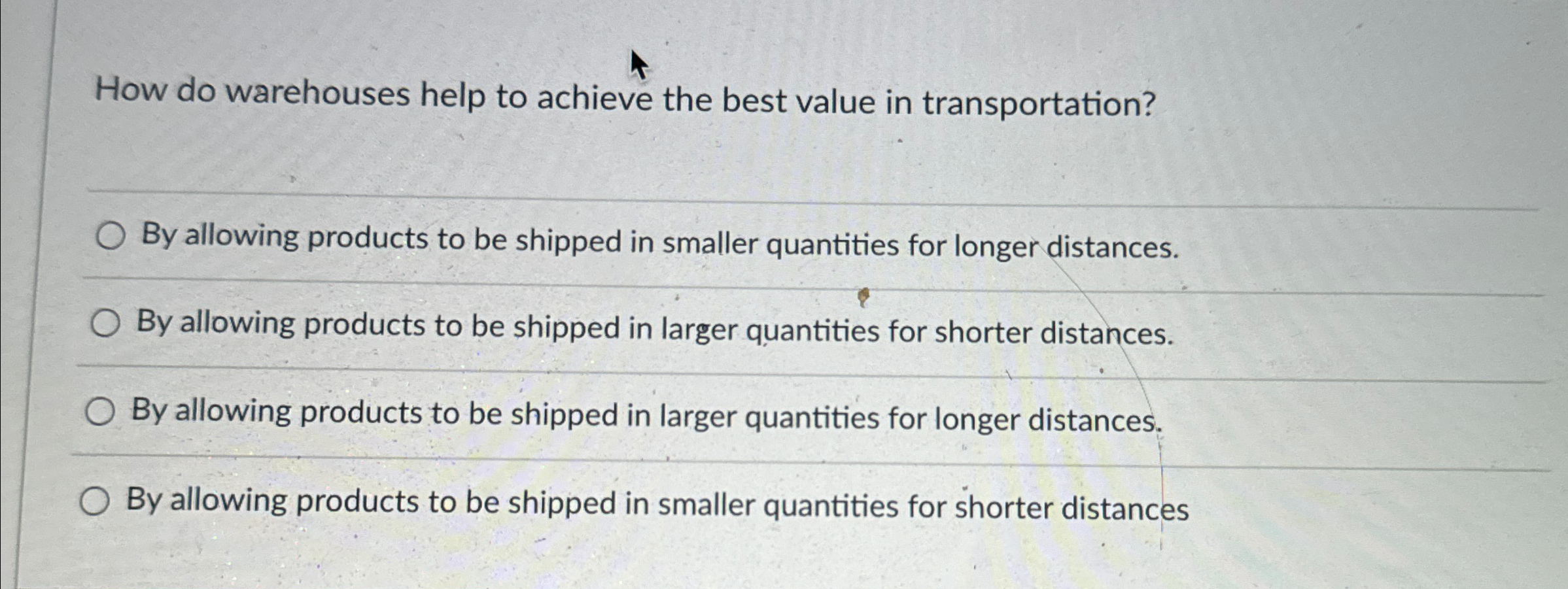 Solved How do warehouses help to achieve the best value in | Chegg.com