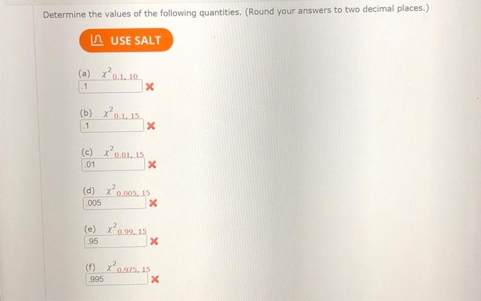 Solved Determine the values of the following quantities. | Chegg.com