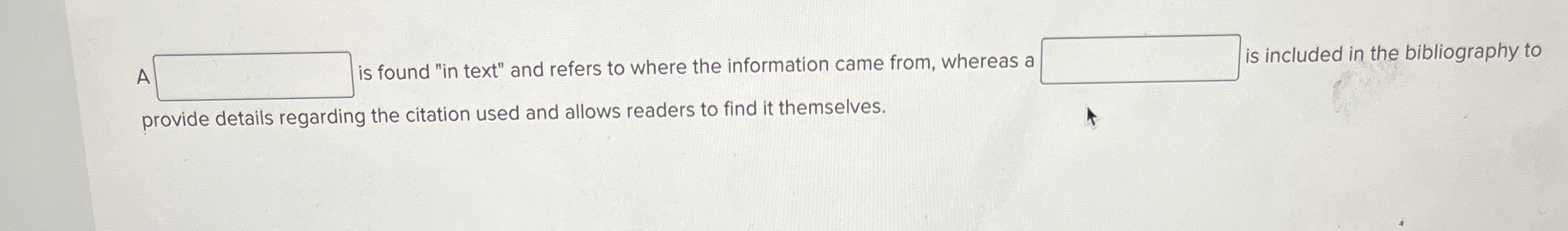 Solved A ﻿is found "in text" and refers to where the | Chegg.com
