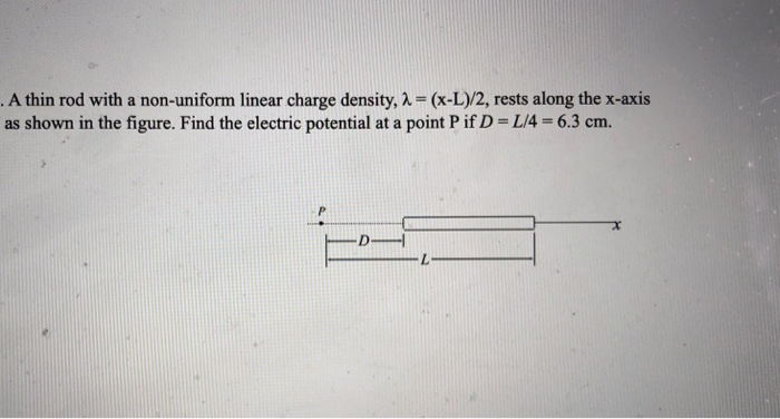 Solved . A thin rod with a non-uniform linear charge | Chegg.com