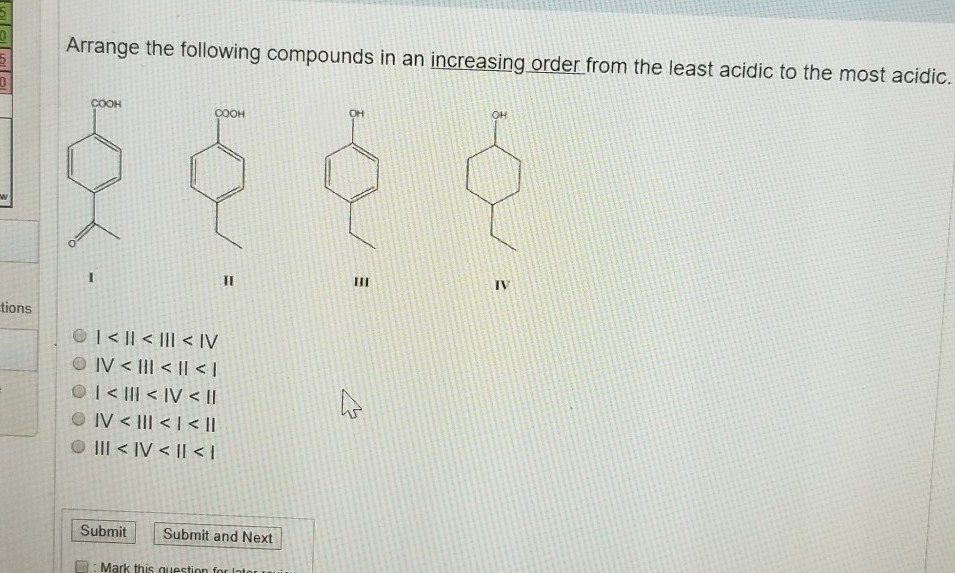 Solved Arrange the following compounds in an increasing | Chegg.com