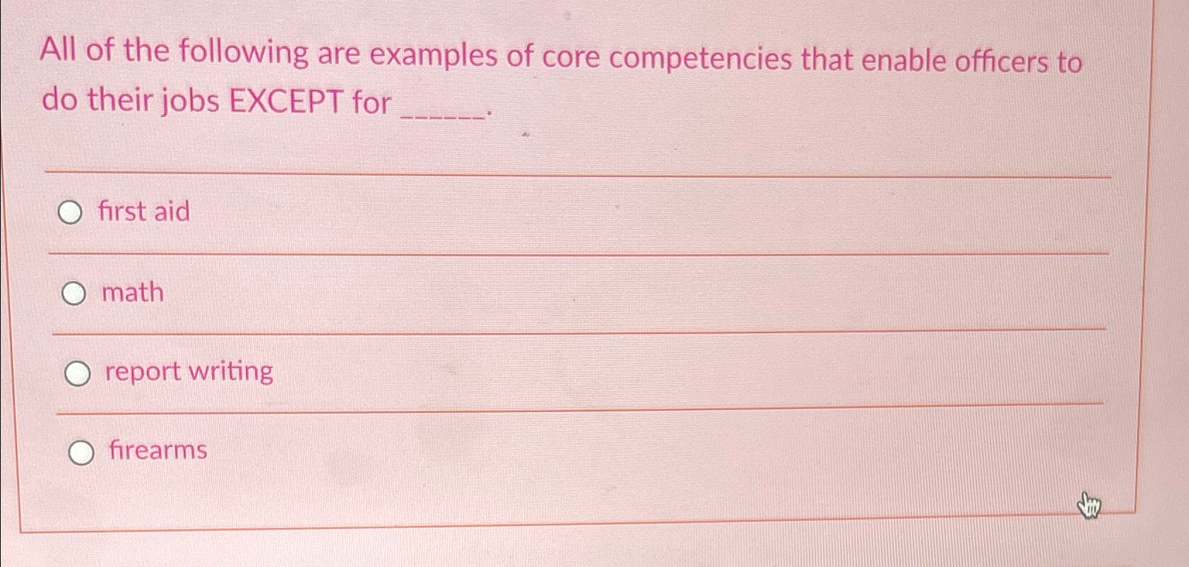Solved All of the following are examples of core | Chegg.com