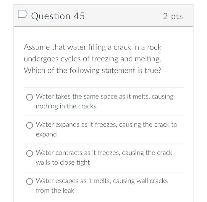 Solved Assume that water filling a crack in a rock undergoes | Chegg.com