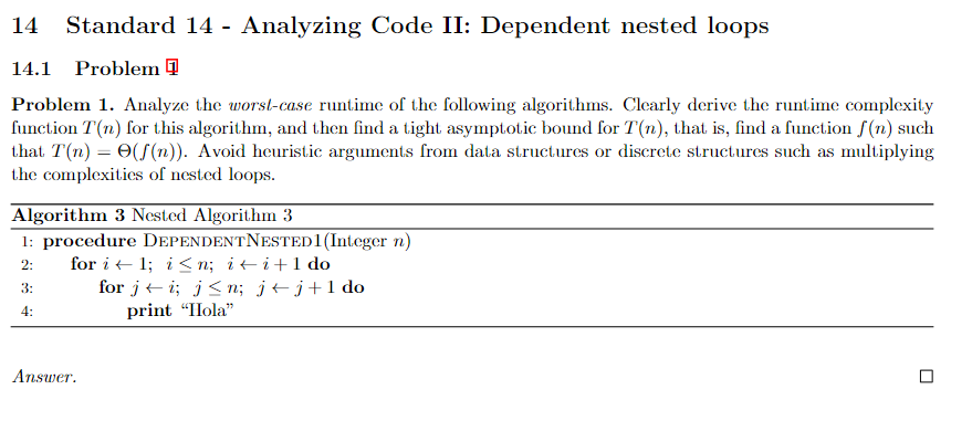 14.1 Problem 1Problem 1. Analyze the worst-case | Chegg.com 14.1 Problem 1Problem 1. Analyze the worst-case | Chegg.com